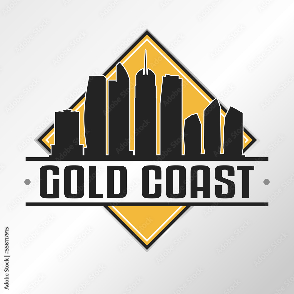Gold Coast QLD, Australia Skyline Logo. Adventure Landscape Design ...
