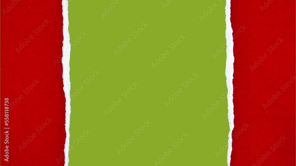 Red paper torn on chroma key background. Ripped paper slide animation ...