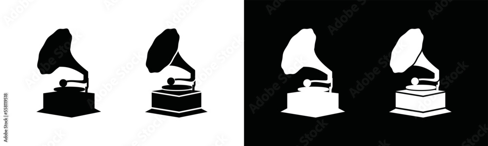 Gramophone icon. Retro gramophone icon symbol. Gramophone instrument ...