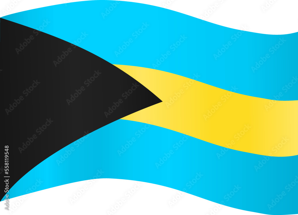 Bahamas flag wave isolated on png or transparent background,Symbol ...