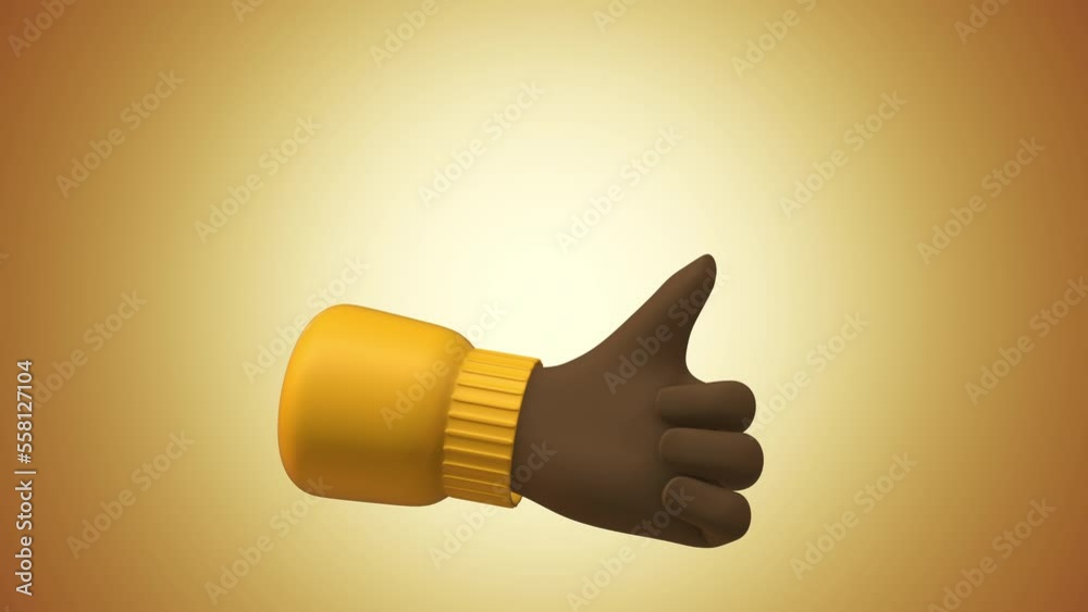 Vidéo Stock 3D animation of a cartoon hand with four fingers that Like ...