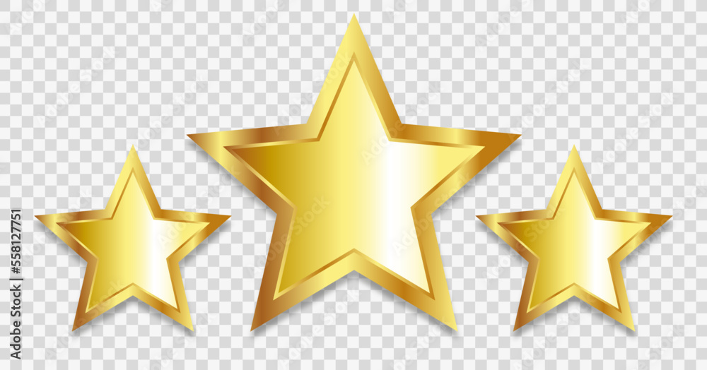 3 stars .Gold Stars.Rating Star. Vector Stock Vector | Adobe Stock