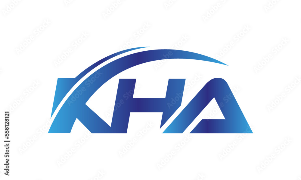 KHA logo design with swoosh vector Stock Vector | Adobe Stock