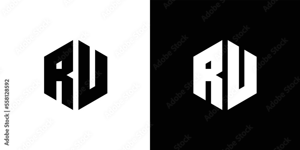 Letter R U Polygon, Hexagonal Minimal and Trendy Professional Logo ...