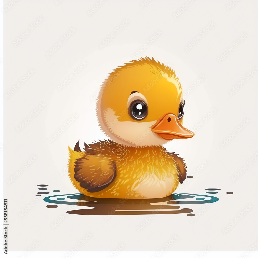 Cartoon duck illustration for kids or designs. Generative AI. Stock ...