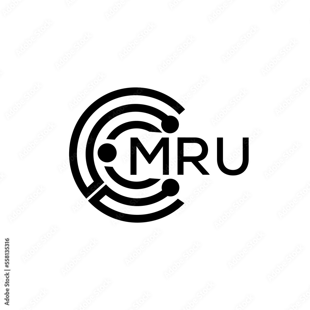 MRU letter logo design.MRU creative initials monogram vector letter ...