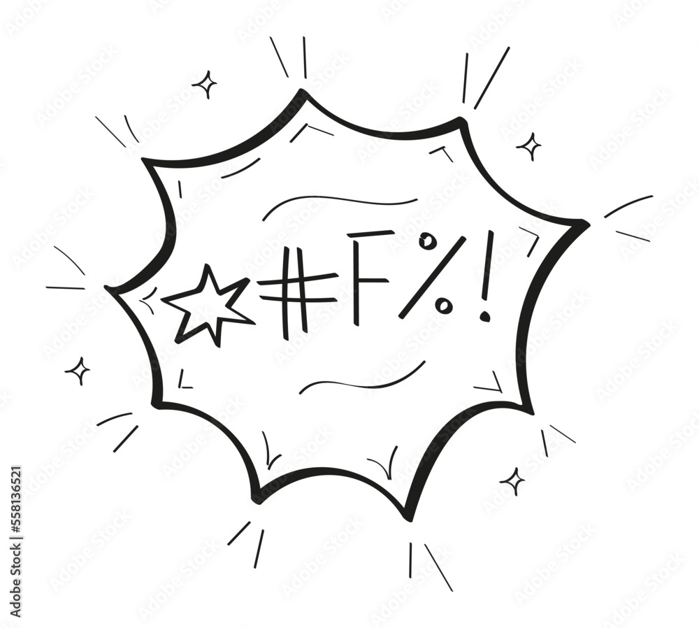 Swear, expletive words vector. Angry, rude fellings in comic, cartoon ...