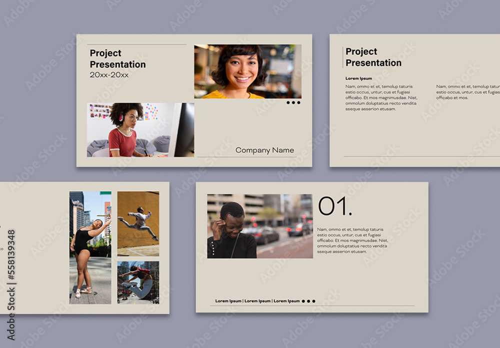 Beige Minimal Presentation Stock Template | Adobe Stock
