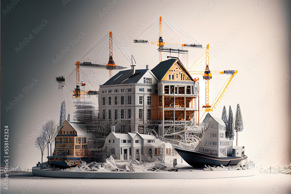 3D buildings emerging form architectural drawings made with Generative ...