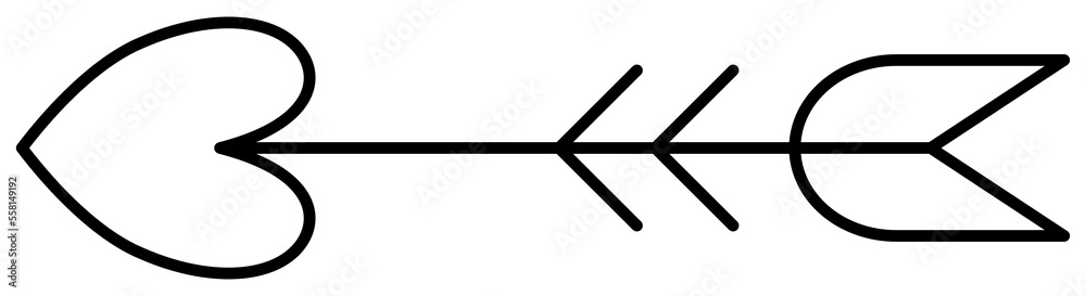 heart arrow doodle line art Stock Illustration | Adobe Stock