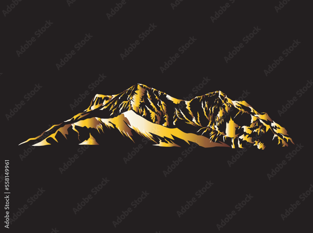 gold mountain Stock Vector | Adobe Stock