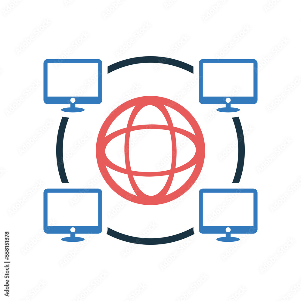 Extranet, monitor, network icon. Glyph style vector EPS. Stock Vector ...