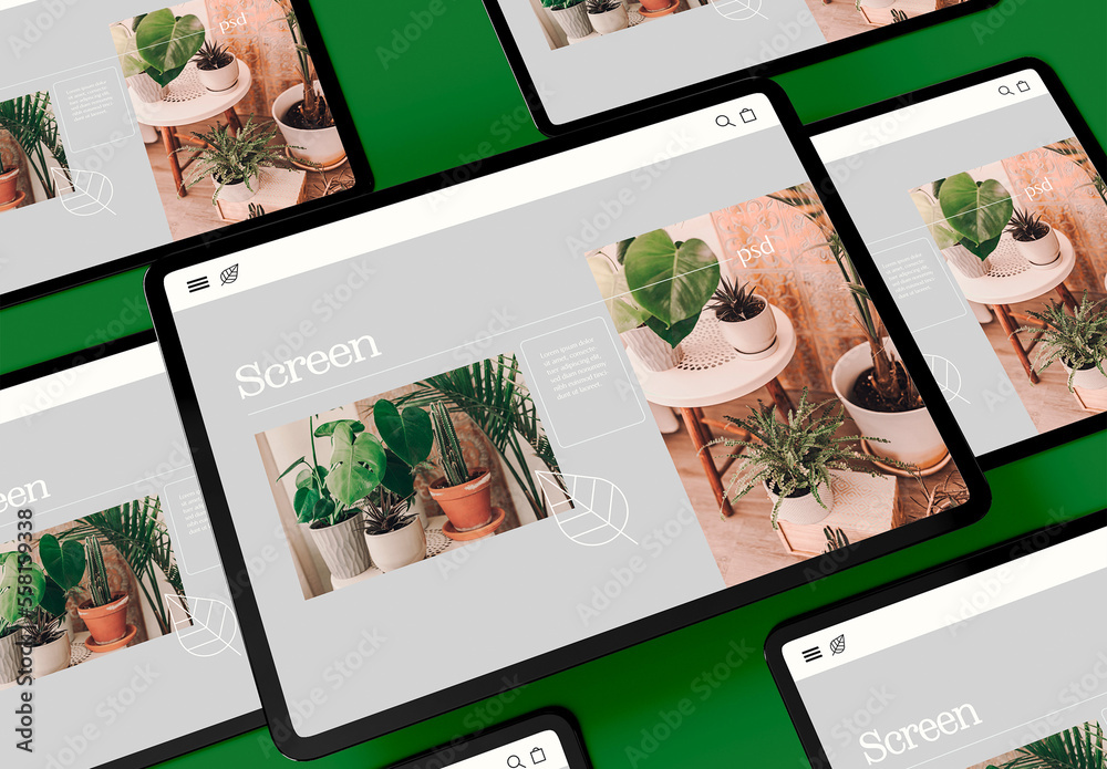 App UI Screen Tablet Mockup Stock Template | Adobe Stock