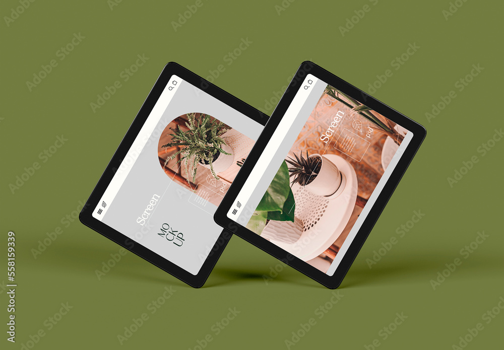 Tablet UI Screen Mockup Stock Template | Adobe Stock