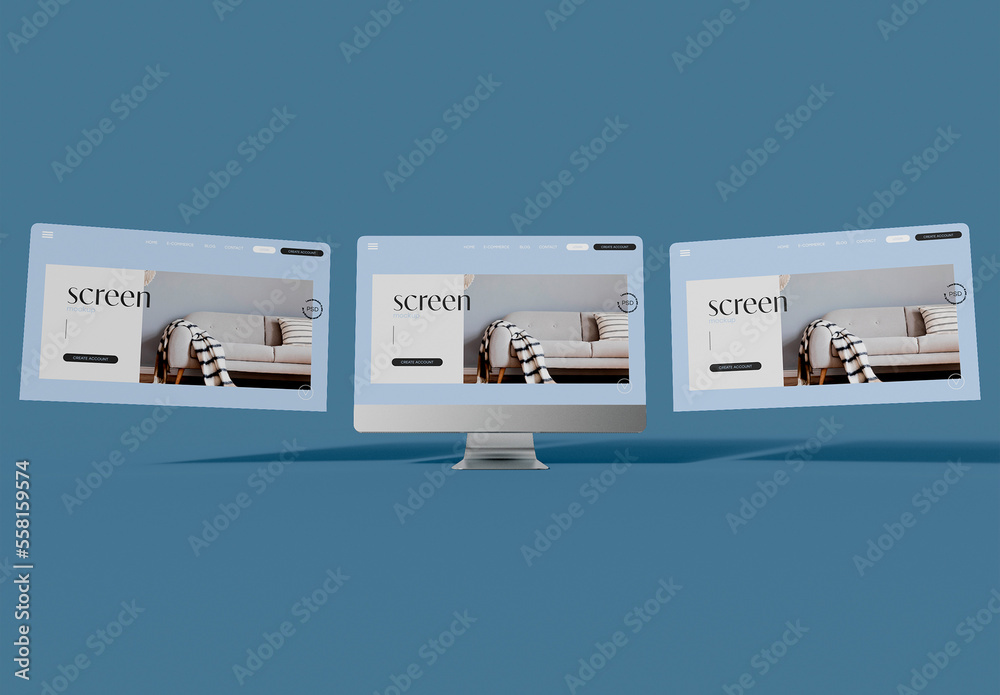 Computer Screens Mockup Stock Template | Adobe Stock