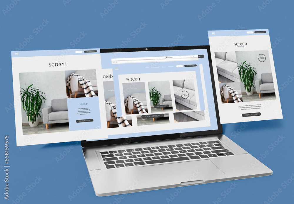 Desktop App Screen Mockup Stock Template | Adobe Stock