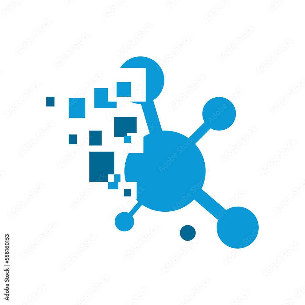Connecting Connected dots logo tech vector illustration lab design ...