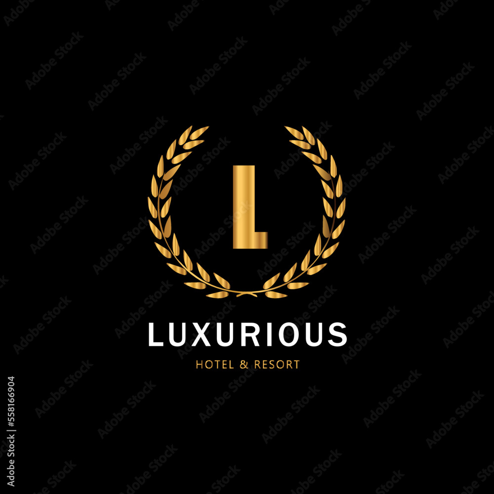 L Luxury Letter Initial with Crown logo Vector, Great Luxury Logo ...