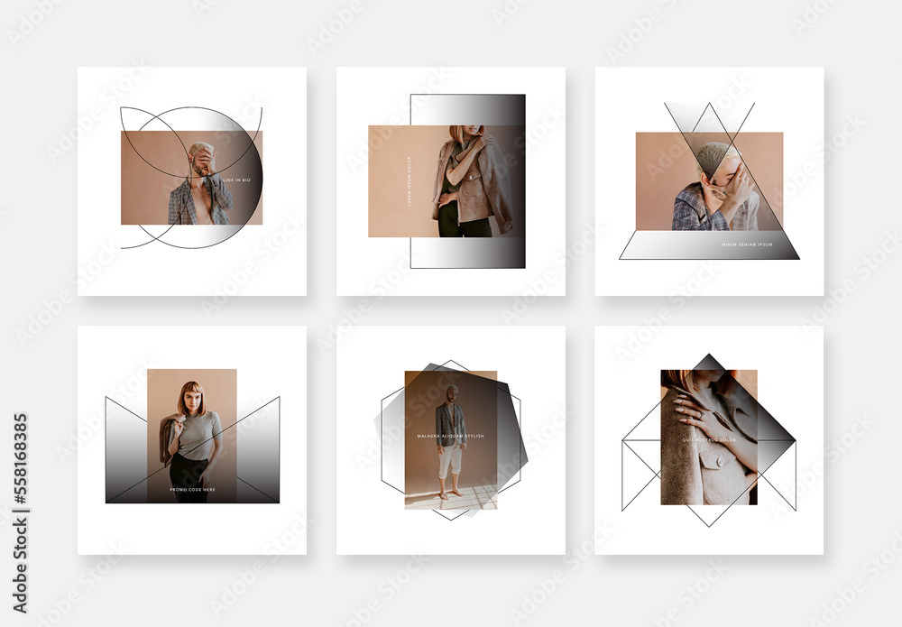 Line Art Design Social Media Templates Stock Template | Adobe Stock