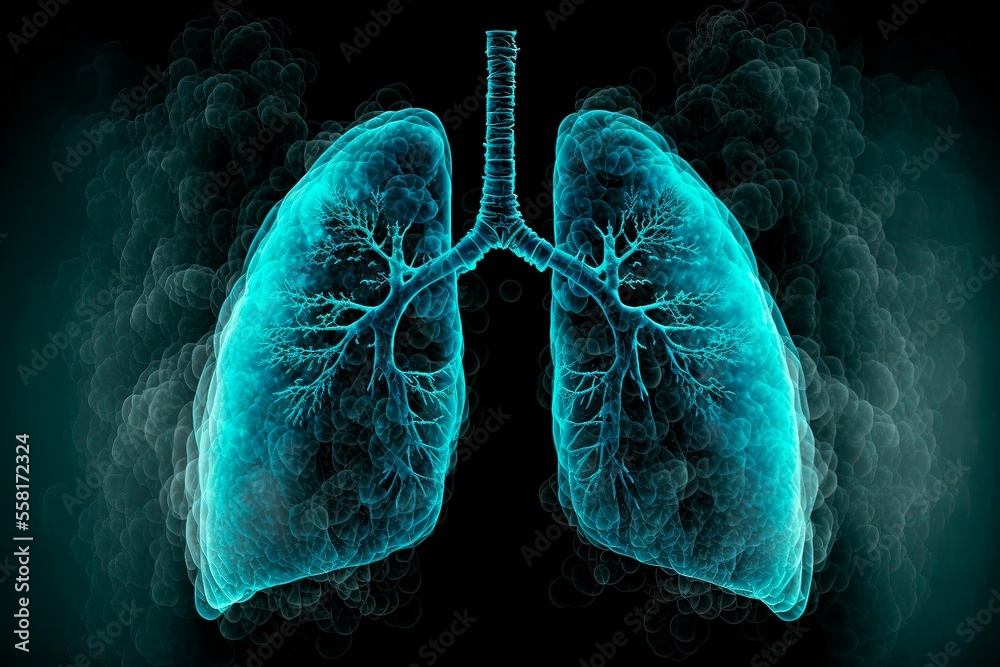 Lungs full of toxic smoke. Negative effects of smoking. Bad habit and ...