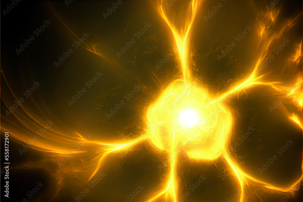 Abstract yellow explosion fire background wallpaper. generative ai ...