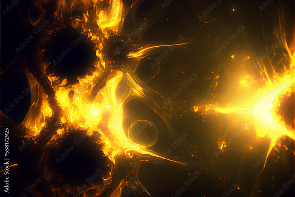 Abstract yellow explosion fire background wallpaper. generative ai ...