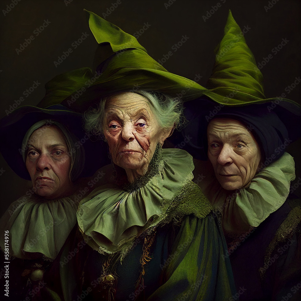 3 Green Witch Old Hag Supernatural Mundane Enemy DND Roleplaying ...