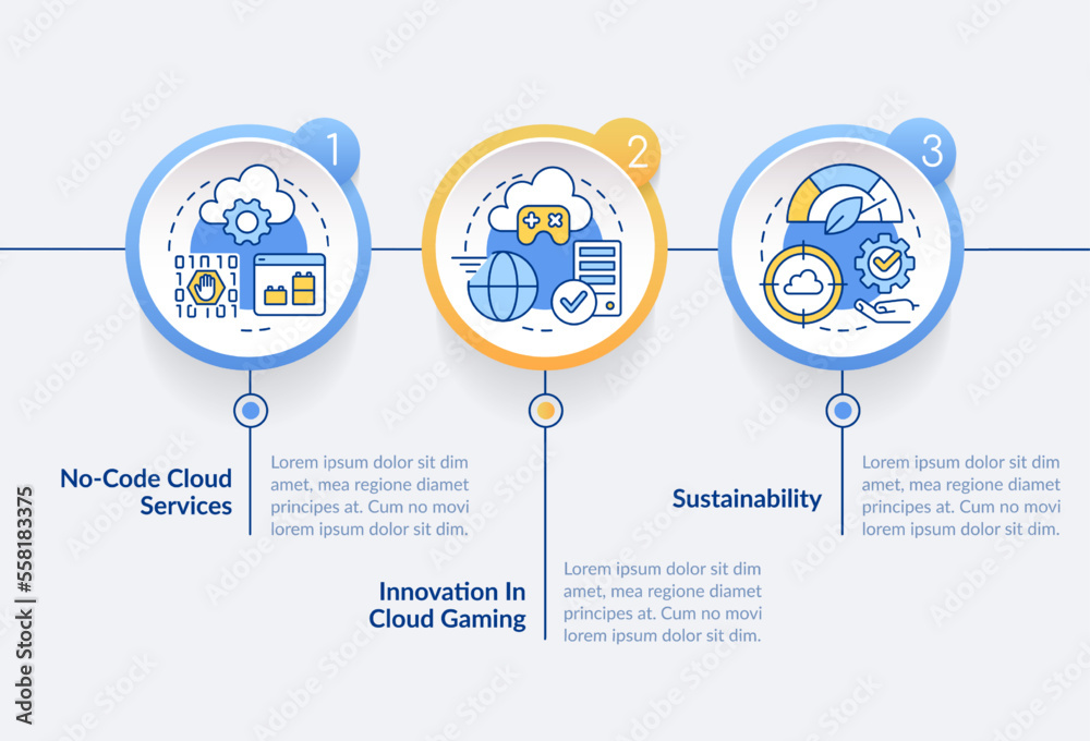 Cloud development trends circle infographic template. Digital computing ...
