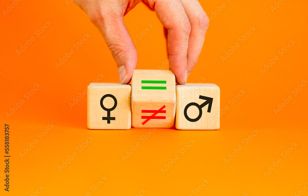 Symbol for gender equality. Turned a cube and changed a unequal sign to ...