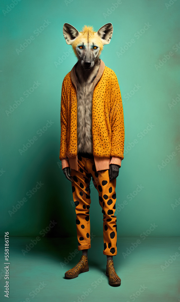 Fashion abstract illustration portrait of a wild animal that is in ...