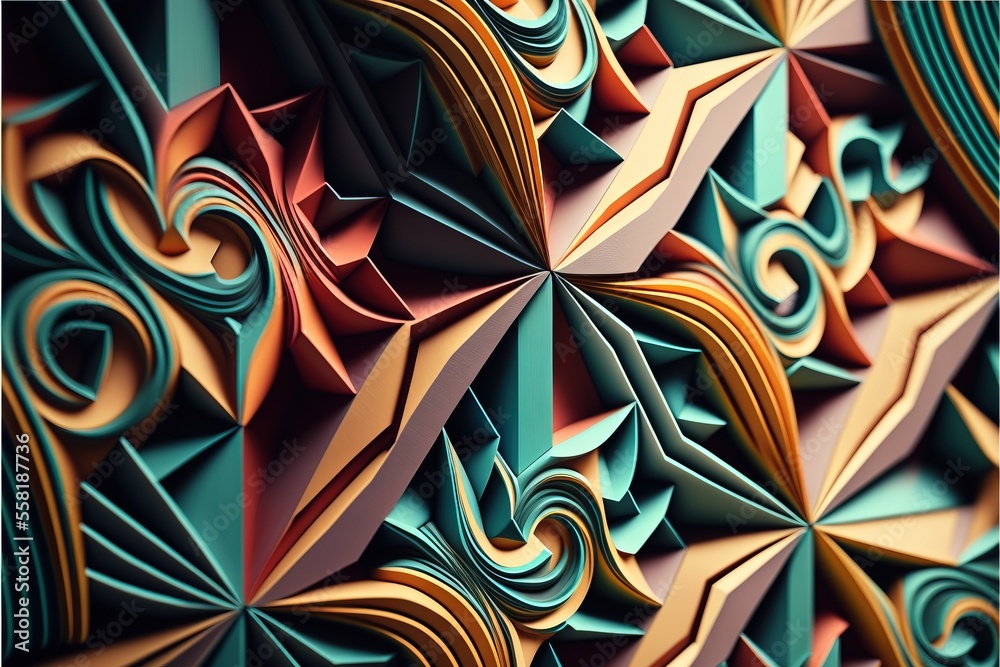 an abstract background with a variety of shapes and sizes of paper ...