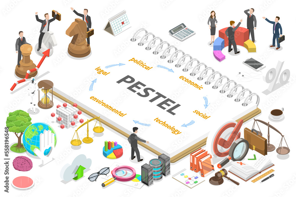 3D Isometric Flat Conceptual Illustration of PESTEL Analysis Model Stock Illustration | Adobe Stock
