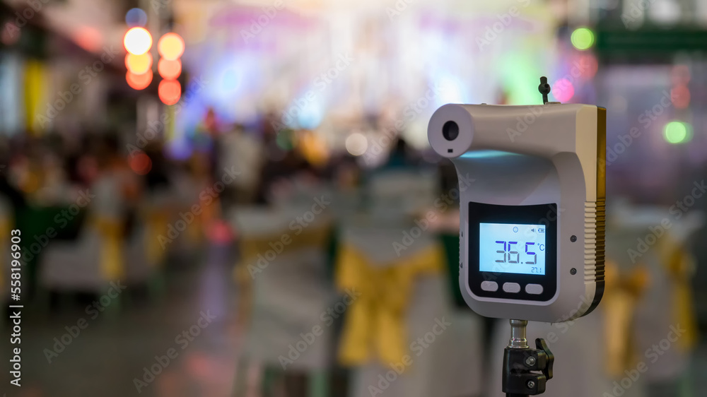 Automatic measuring temperature at hospital . Covid-19 test temperature ...