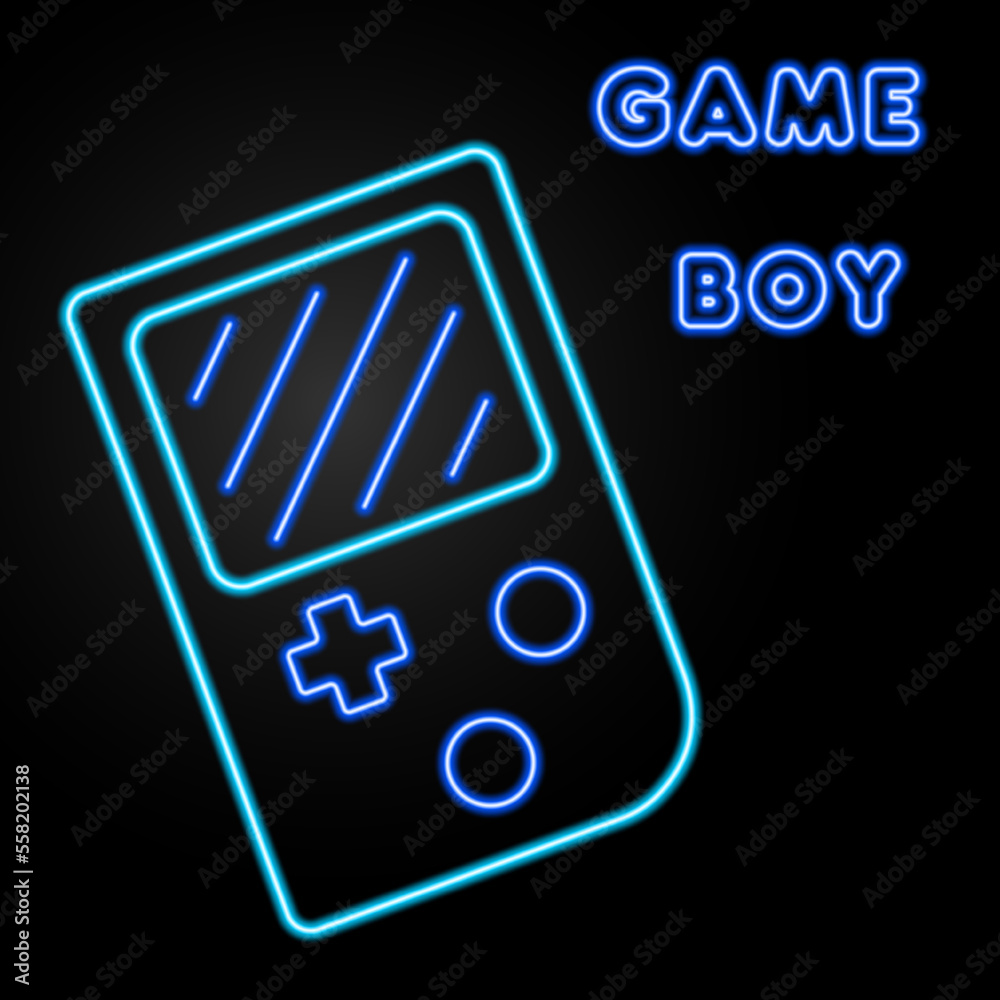 game boy neon sign, modern glowing banner design, colorful modern ...