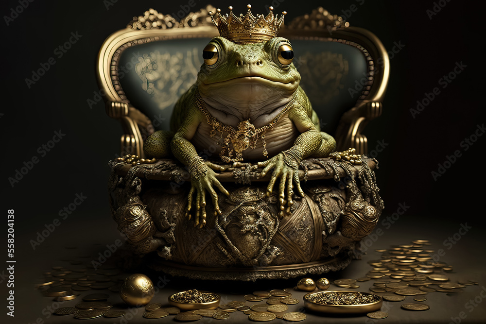Abstract picture of the Chinese Feng Shui lucky money frog with coin ...