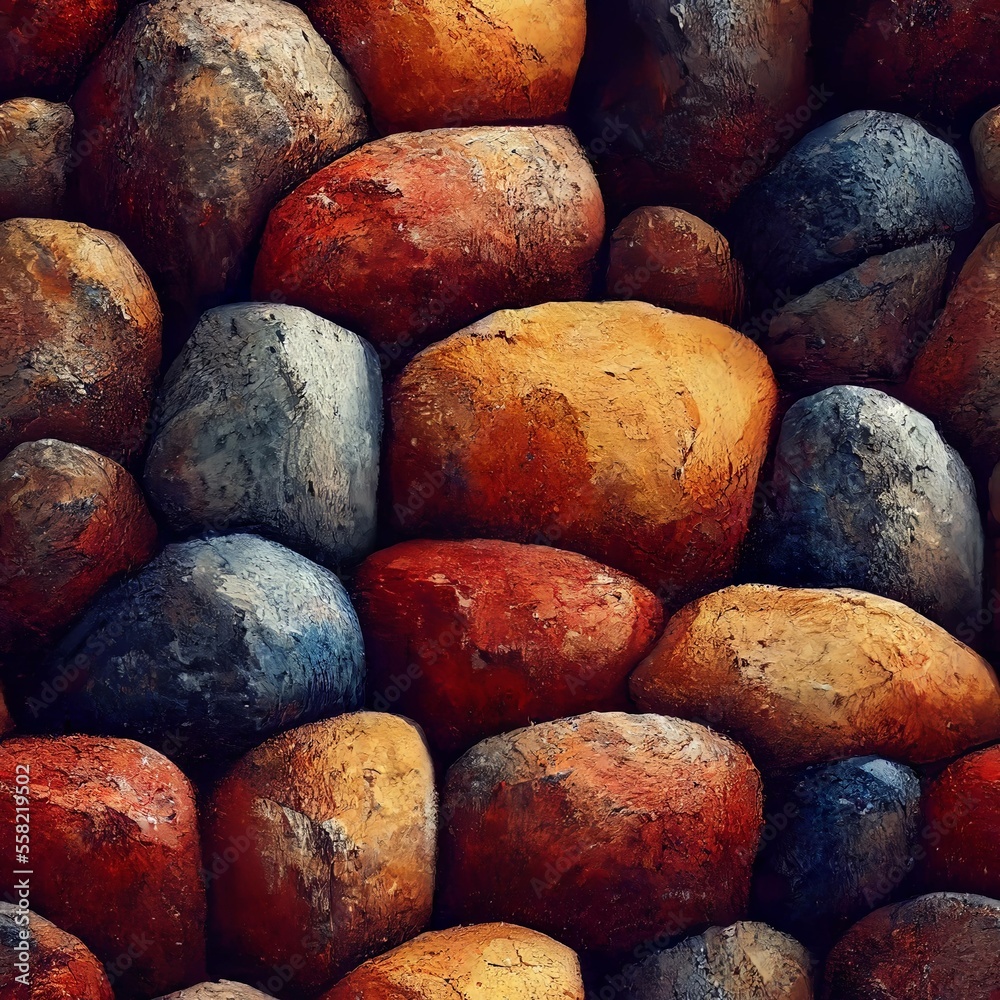 Stacked Multicolor Rocks Seamless Texture [AI Generated] Stock ...