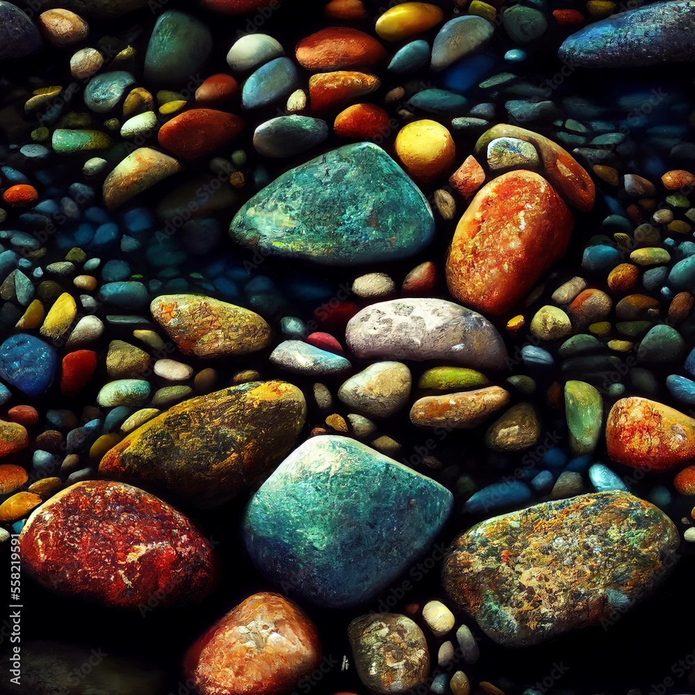 Pile of Colorful Pebbles Repeating Pattern [AI Generated] Stock ...