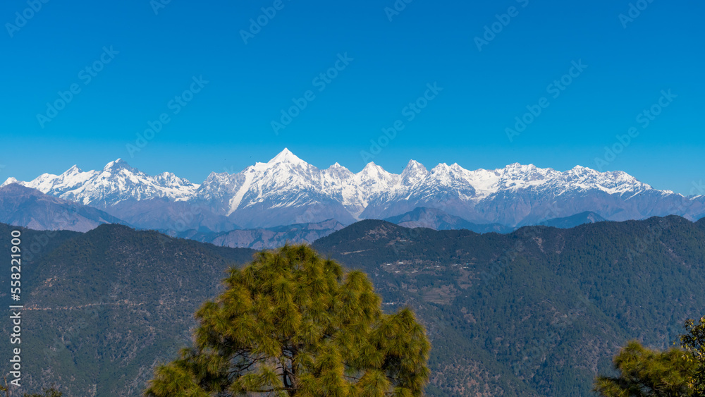 Chaukori hill station set among the lofty peaks of the western ...