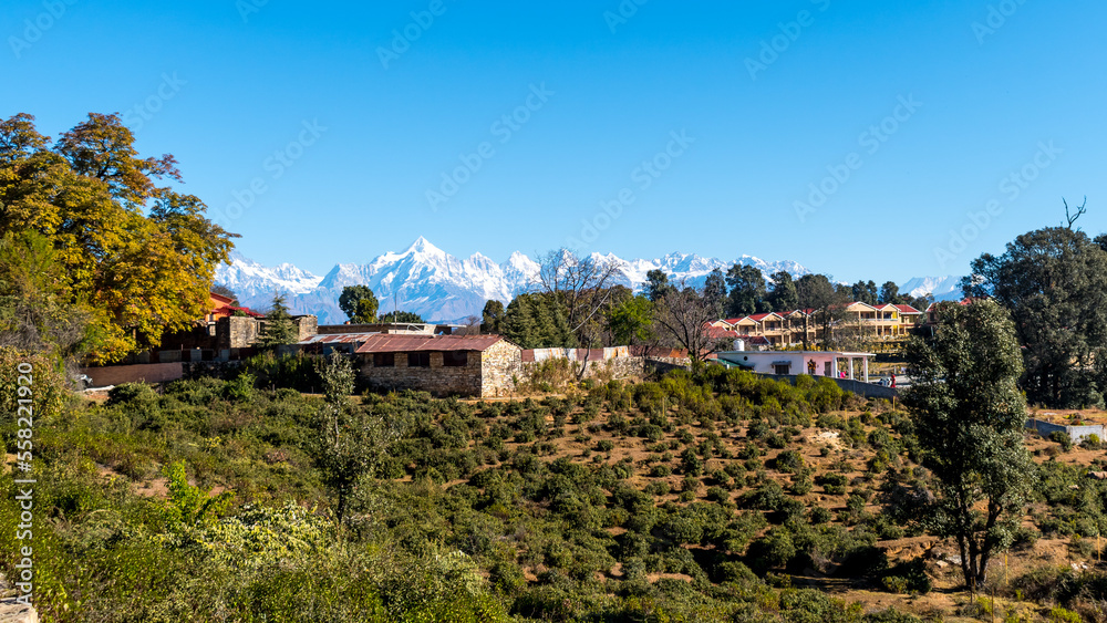 Chaukori hill station set among the lofty peaks of the western ...