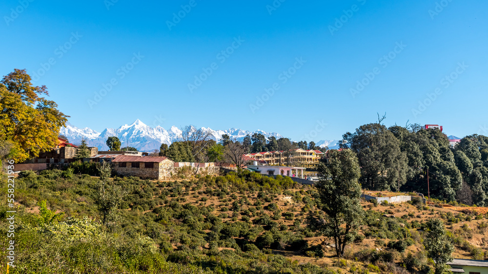 Chaukori hill station set among the lofty peaks of the western ...