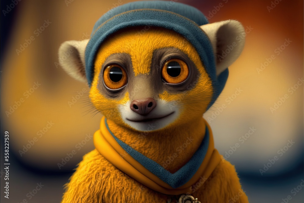 Kinkajou. Cute adorable animal inspired by some cartoon movies Stock ...