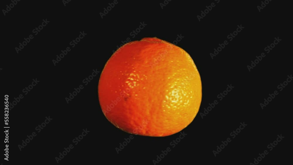 Tangerine on transparent background (with alpha channel) side view of ...