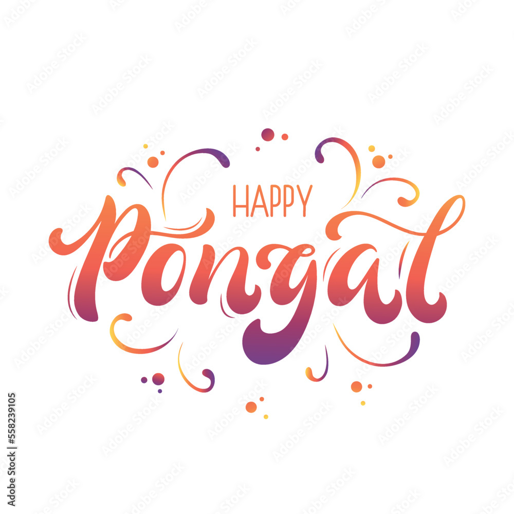 Happy Pongal Holiday Harvest Festival of Tamil Nadu South India. Hand ...