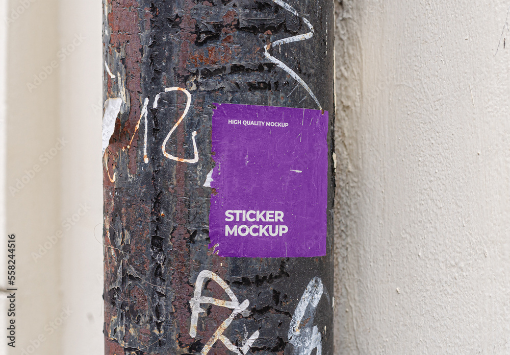 Sticker Mockup Paper Template Texture Street Urban Stock Template ...