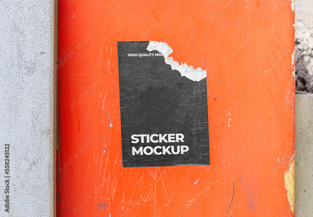 Sticker Mockup Paper Template Texture Street Urban Stock Template ...