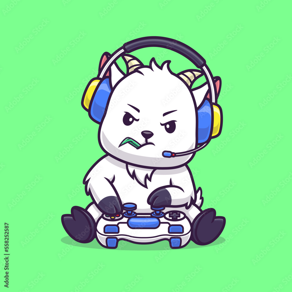 Cute Sheep Playing Game Cartoon Vector Icon Illustration. Animal ...