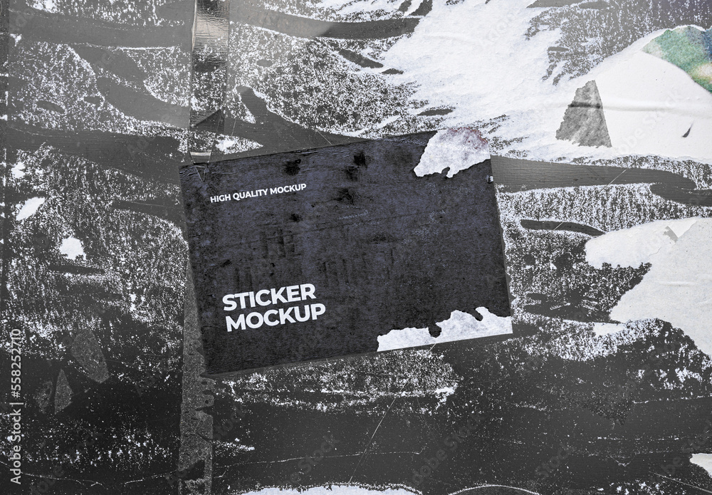 Sticker Mockup Paper Template Texture Street Urban Stock Template ...