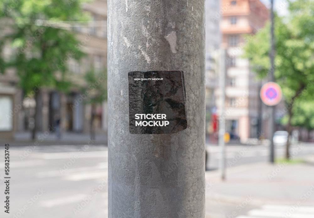Sticker Mockup Paper Template Texture Street Urban Stock Template ...