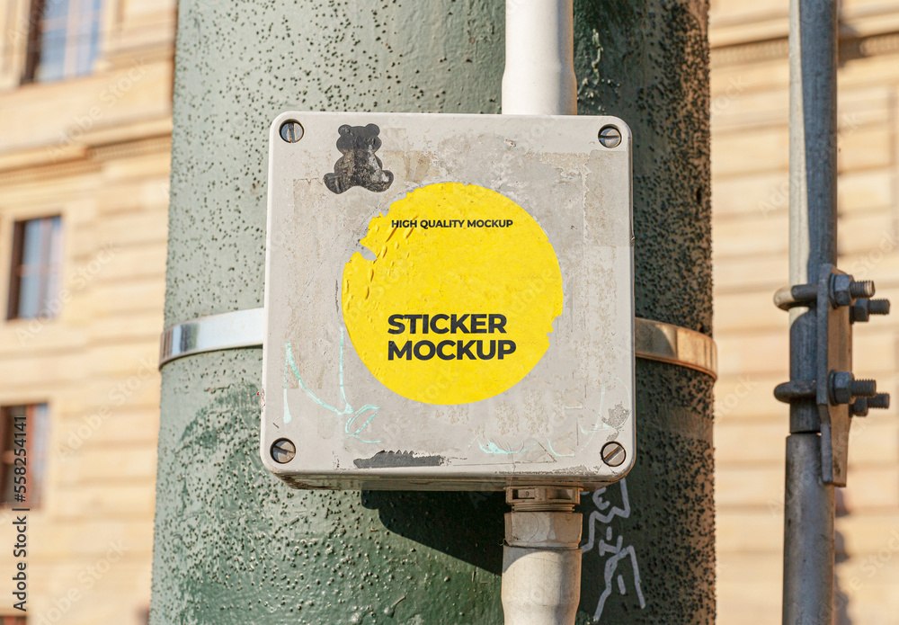 Sticker Mockup Paper Template Texture Street Urban plantilla de Stock ...