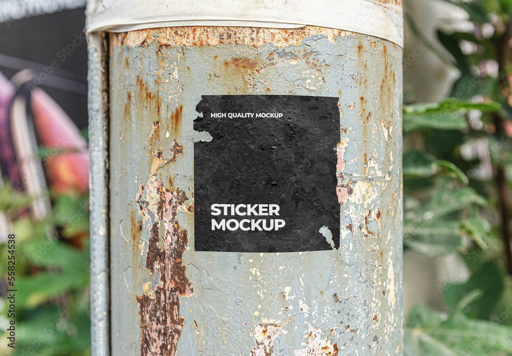 Sticker Mockup Paper Template Texture Street Urban Stock Template ...